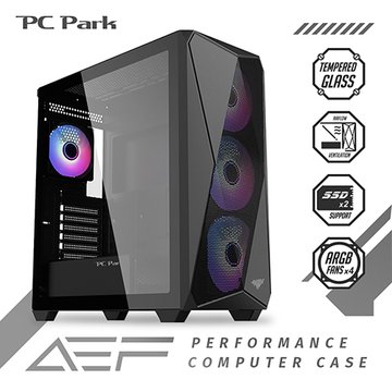 PC Park AEF ARGB電腦機殼/黑 ｜順發線上購物
