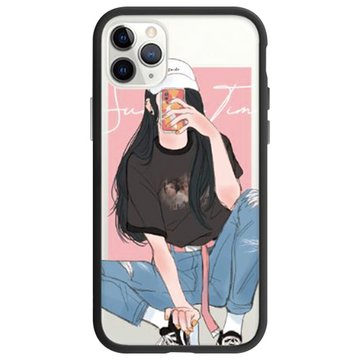 DEVILCASE 惡魔鋁合金 iPhone 11 Pro日韓插畫系列 自拍時間-黑｜順發線上購物
