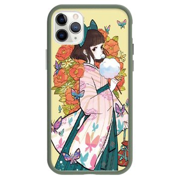 DEVILCASE 惡魔鋁合金 iPhone 11 Pro Max日式系列 大正少女樁花-深綠｜順發線上購物