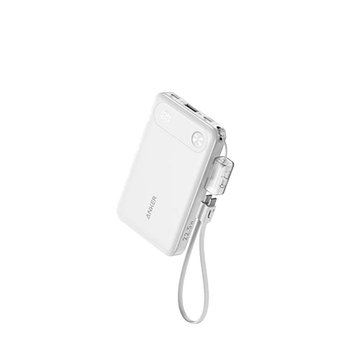 ANKER 安克創新 A1257 22.5W 10K 自帶線行動電源極光白(37Wh/有標示)｜順發線上購物